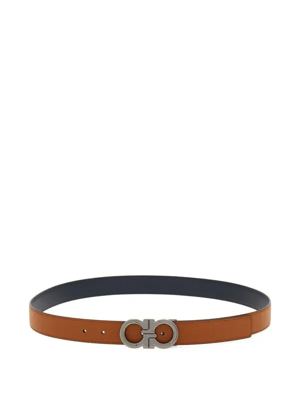 FERRAGAMO Gancini Leather Belt - Leather Brown