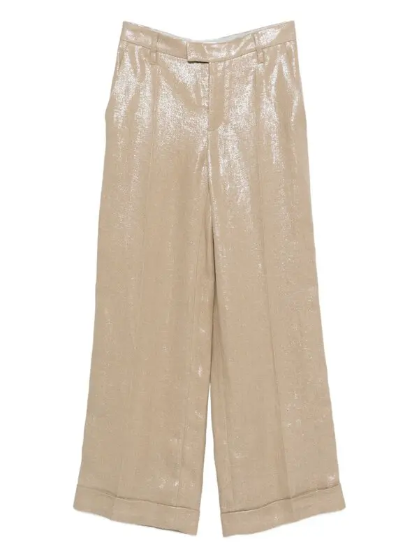 Brunello Cucinelli Linen Wide Leg Trousers