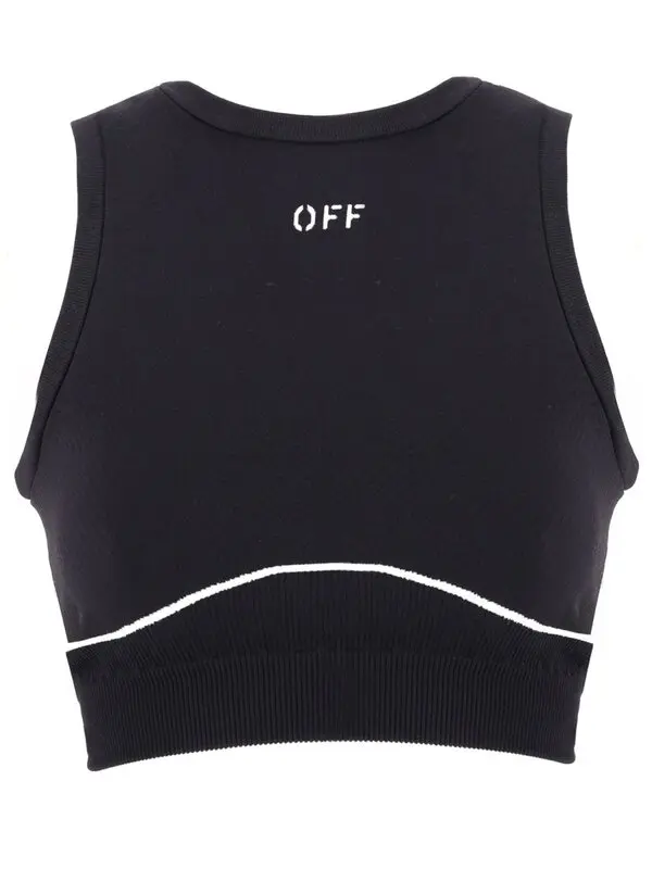 Off White Sleeveless Top With Logo