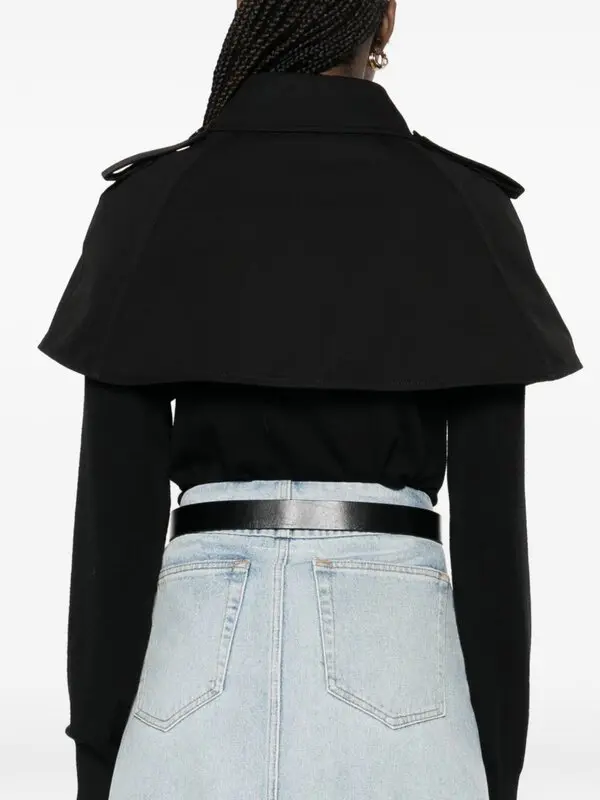 Burberry Cotton Trench Cape - Black