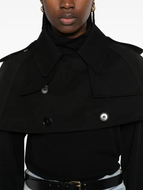 Burberry Cotton Trench Cape - Black