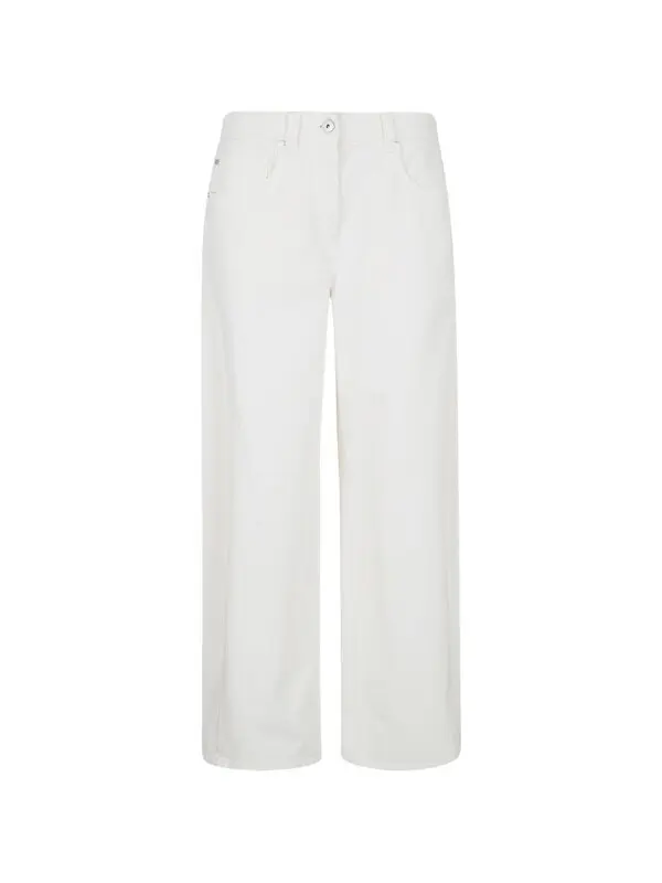 Brunello Cucinelli Cotton Wide Leg Trousers