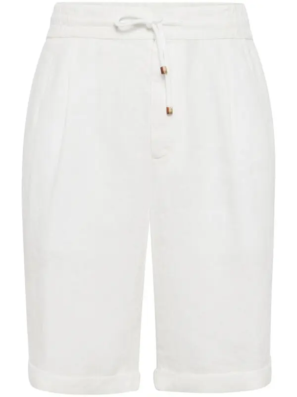Brunello Cucinelli Linen Bermuda Shorts - White