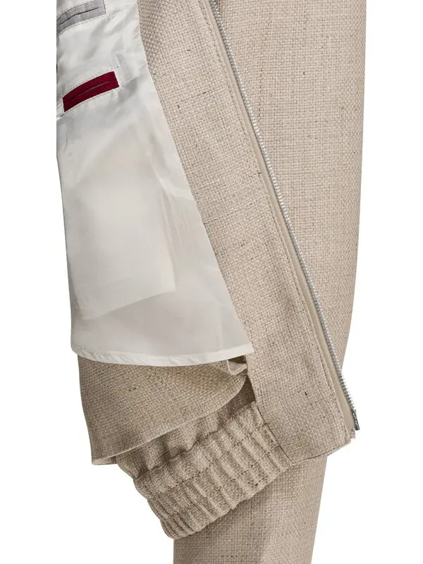 Brunello Cucinelli Silk, Linen, And Wool Hopsack Jacket