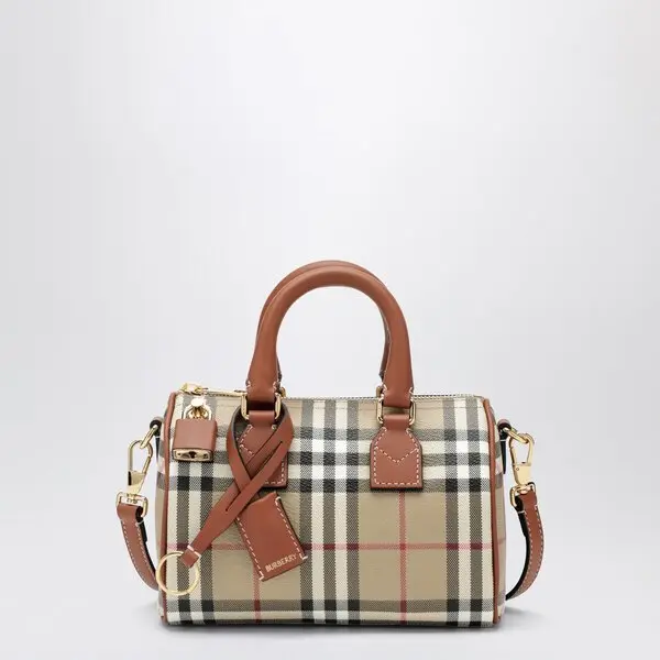 Burberry Mini Bowling Bag With Check Pattern