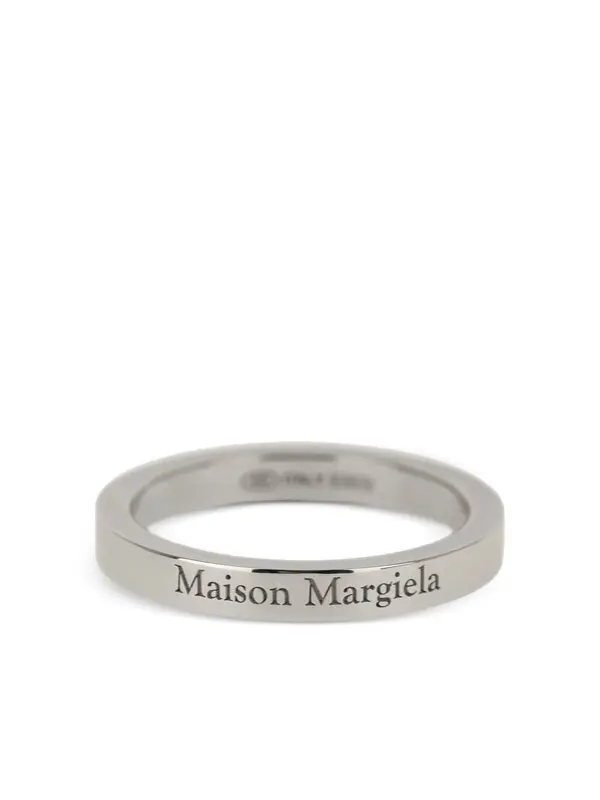 MAISON MARGIELA Engraved Logo Band Ring - Silver