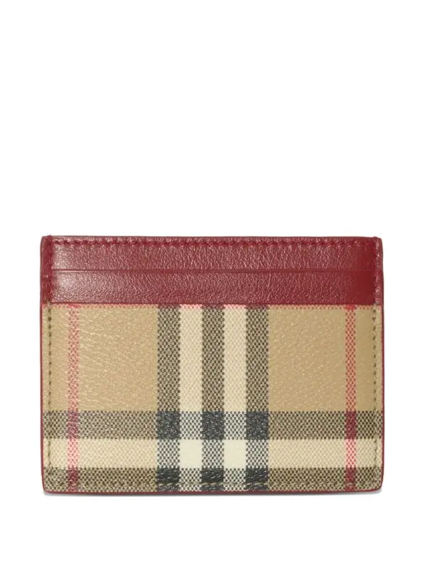 Burberry Check Credit Card Case - Red