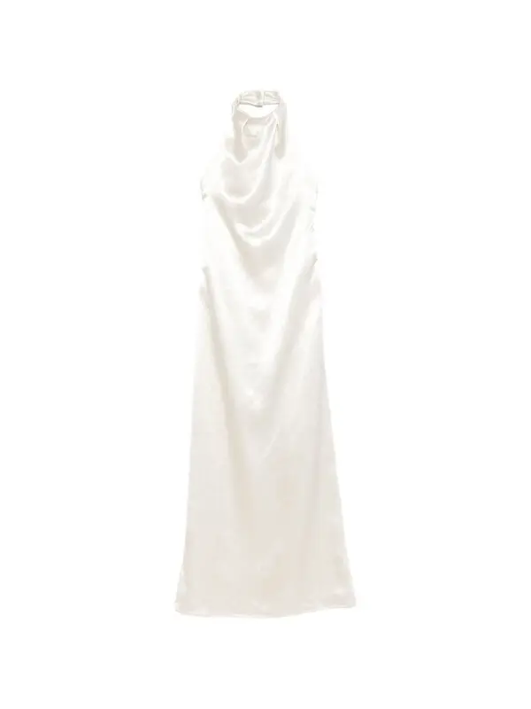 ALYSI Satin Long Dress - White