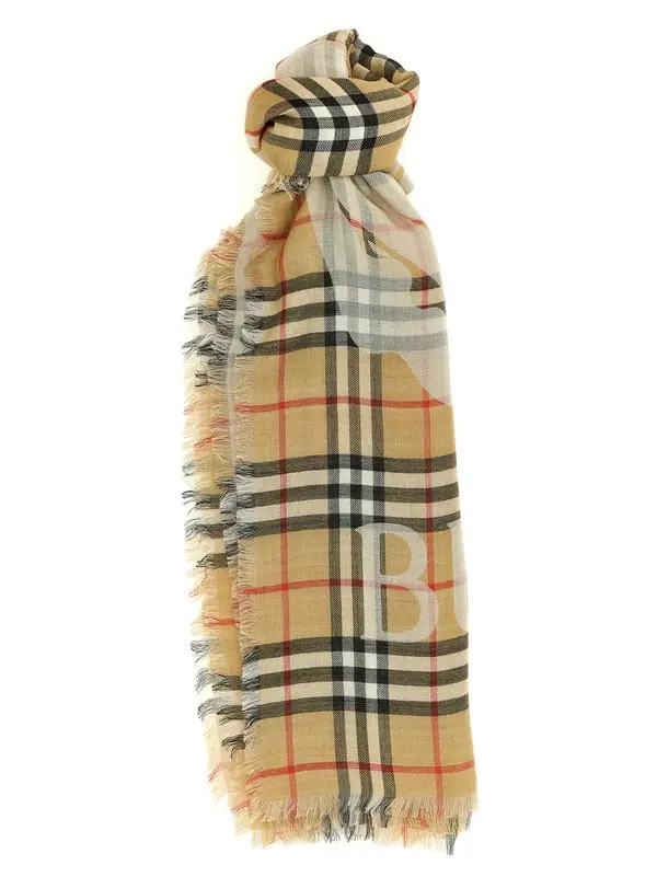 Burberry Equestrian Knight Design' Scarf - Beige