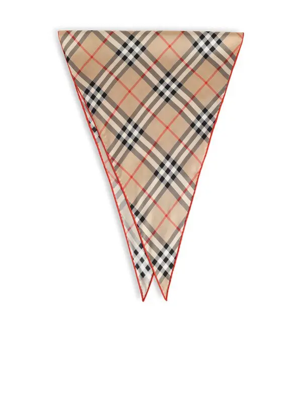 Burberry Sand 'check' Silk Scarf - Beige