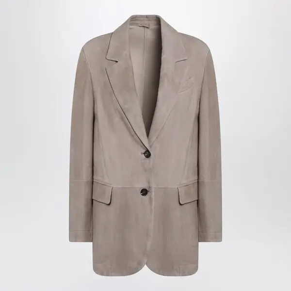 Brunello Cucinelli Light Suede Single-breasted Blazer