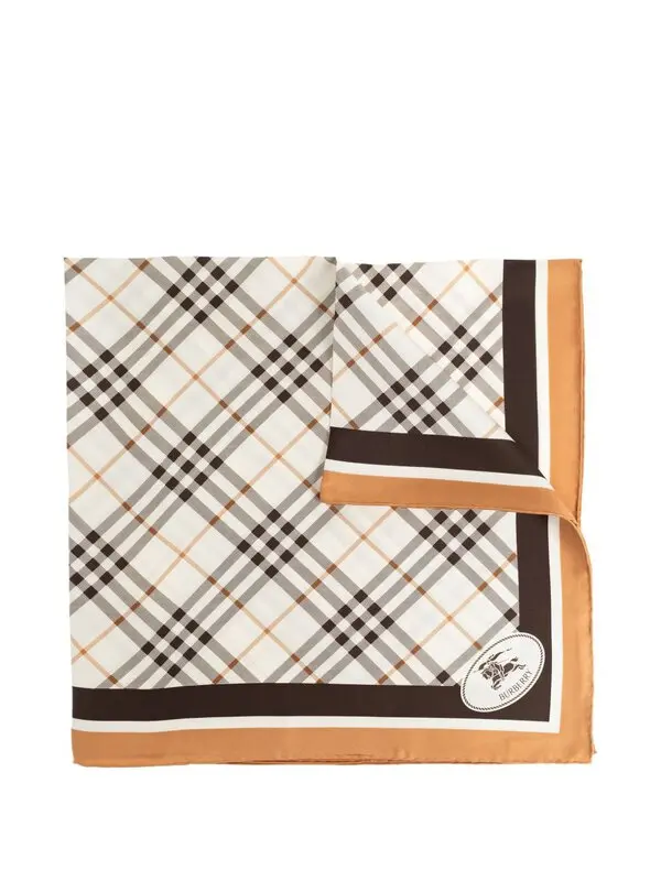 Burberry Check Wool Foulard - White
