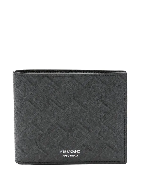 FERRAGAMO Monogram Bifold Wallet - Black