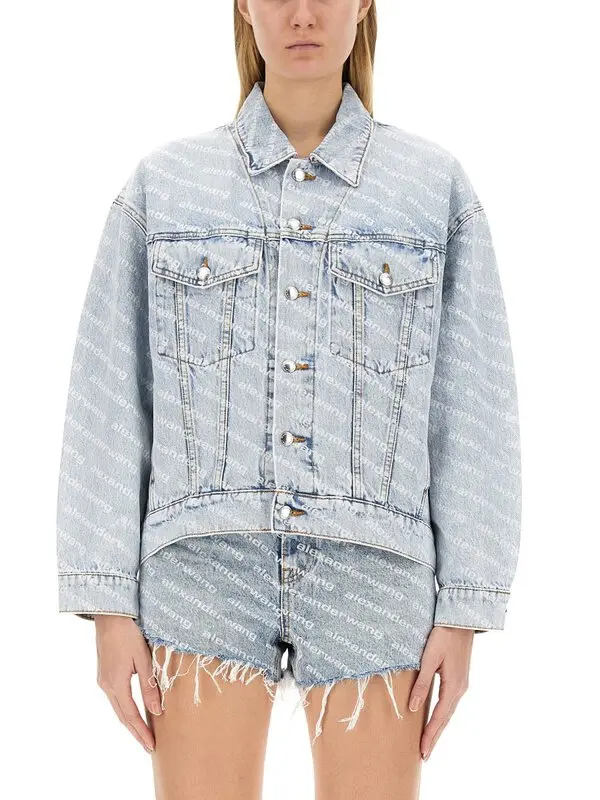 Alexander Wang All Over Logo Jacket - Azure