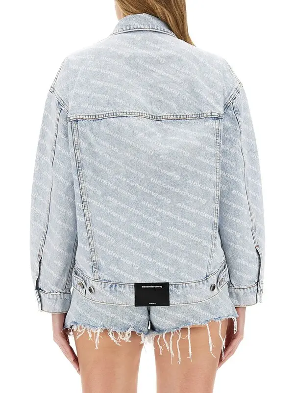 Alexander Wang All Over Logo Jacket - Azure