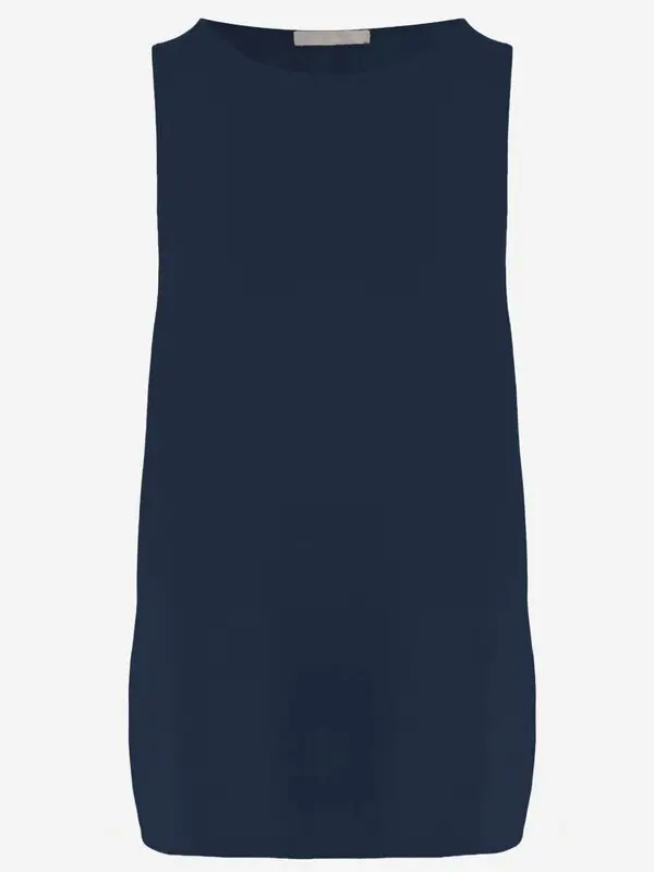 ALLUDE Stretch Silk Top - Blue