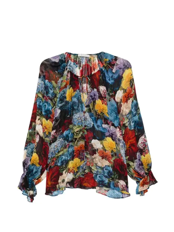 Alice + Olivia Printed Blouse - Blue