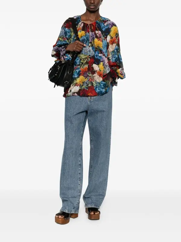 Alice + Olivia Printed Blouse - Blue