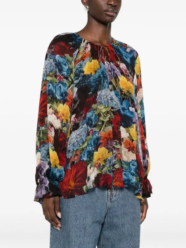 Alice + Olivia Printed Blouse - Blue