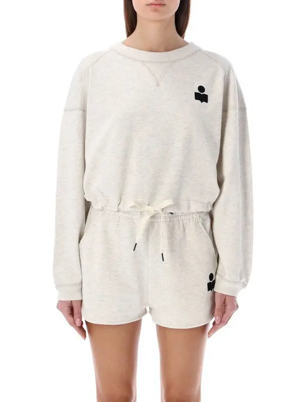 MARANT ETOILE Margo Cropped Hoodie - Beige