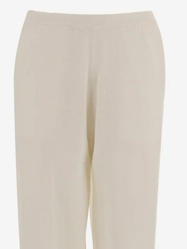 ALLUDE Wool And Cashmere Pants - White