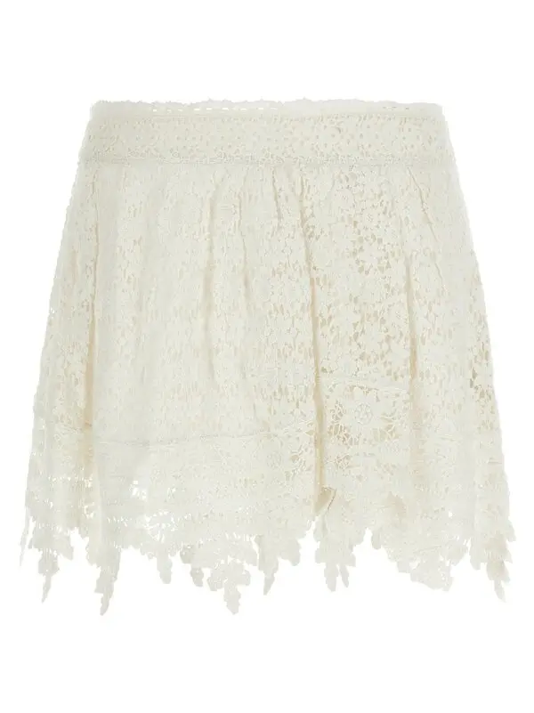 Isabel Marant Hanta Mini Crochet Skirt - White