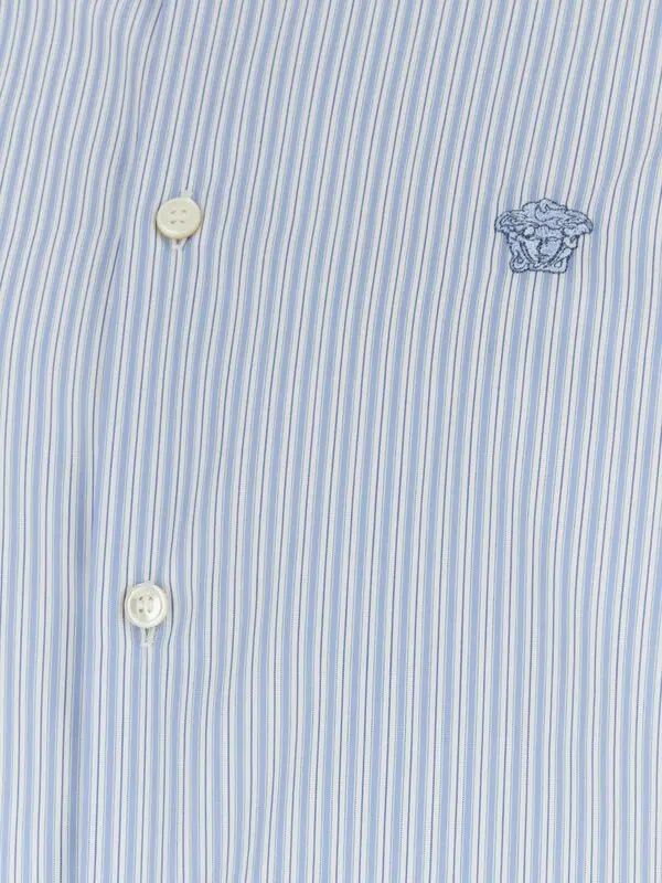 Versace Striped Cotton Shirt With Logo