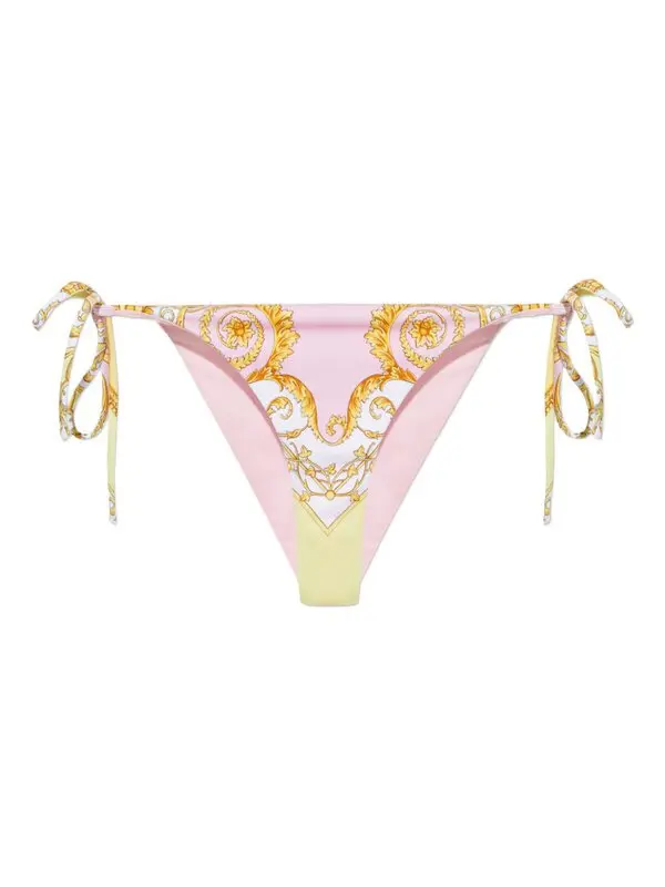 Versace Barocco Print Bikini Bottom - Pink