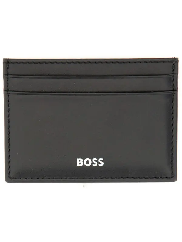 BOSS Leather Card Holder - Black