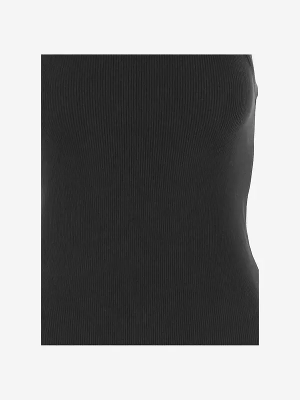 Vince Stretch Cotton Blend Tank Top - Black