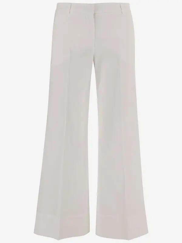 QL2 DONNA Flared Stretch Cotton Trousers