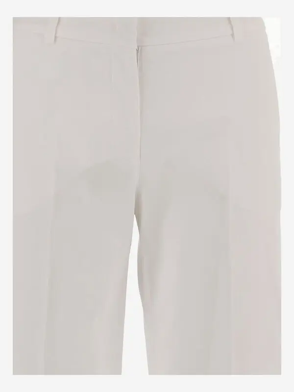 QL2 DONNA Flared Stretch Cotton Trousers