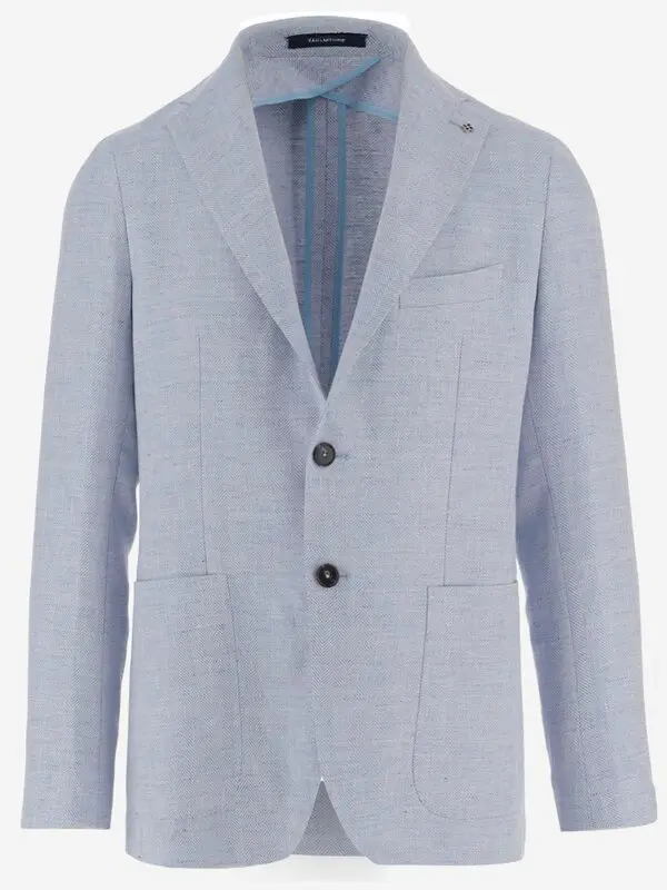Tagliatore Single-breasted Linen Blend Jacket