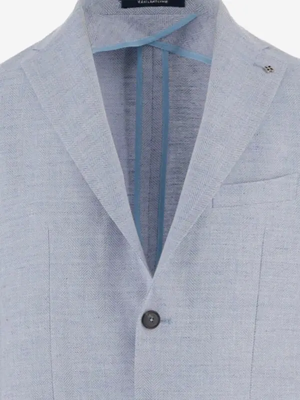 Tagliatore Single-breasted Linen Blend Jacket