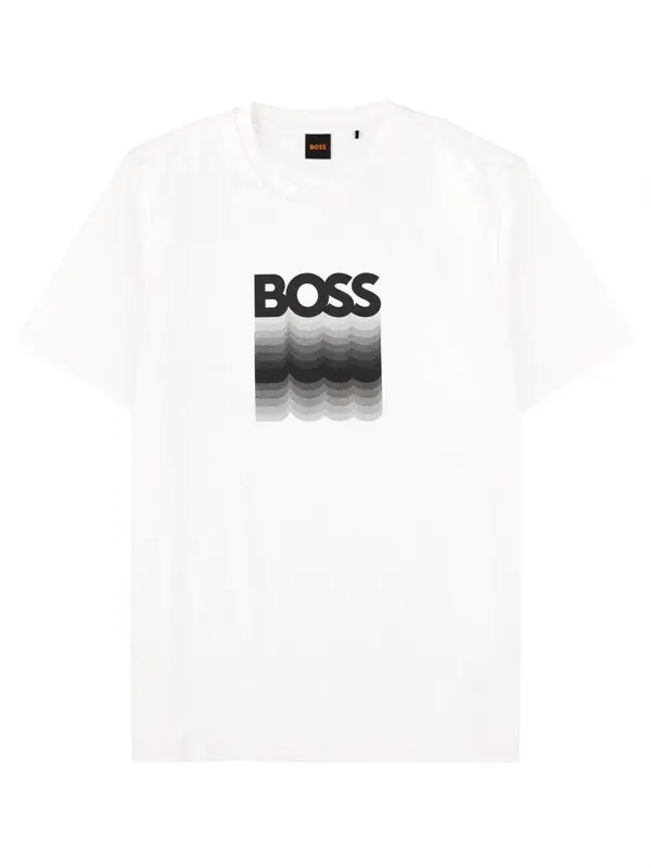 BOSS T Shirt With Logo - White