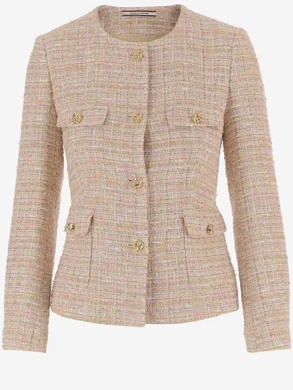 Tagliatore Viscose Blend Jacket - Beige