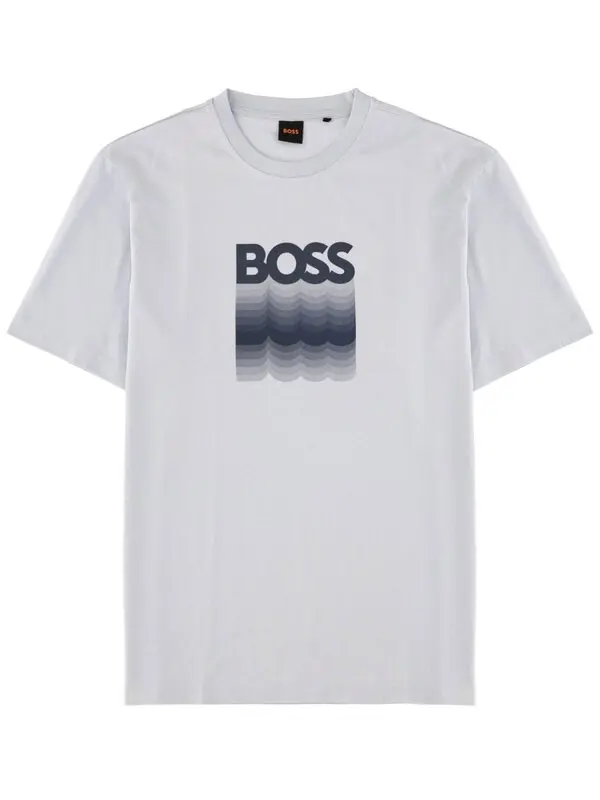 BOSS T Shirt With Logo - Grey