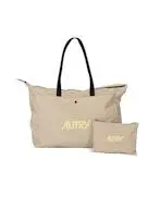 AUTRY Nylon Jute Tote Bag With Logo - Ivory