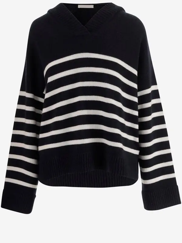 ALLUDE Cashmere Striped Sweater - Red