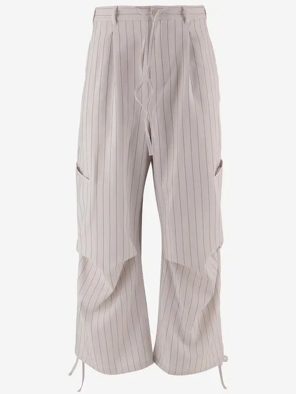 Y3 Wide-leg Striped Trousers