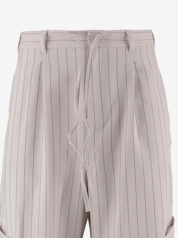 Y3 Wide-leg Striped Trousers