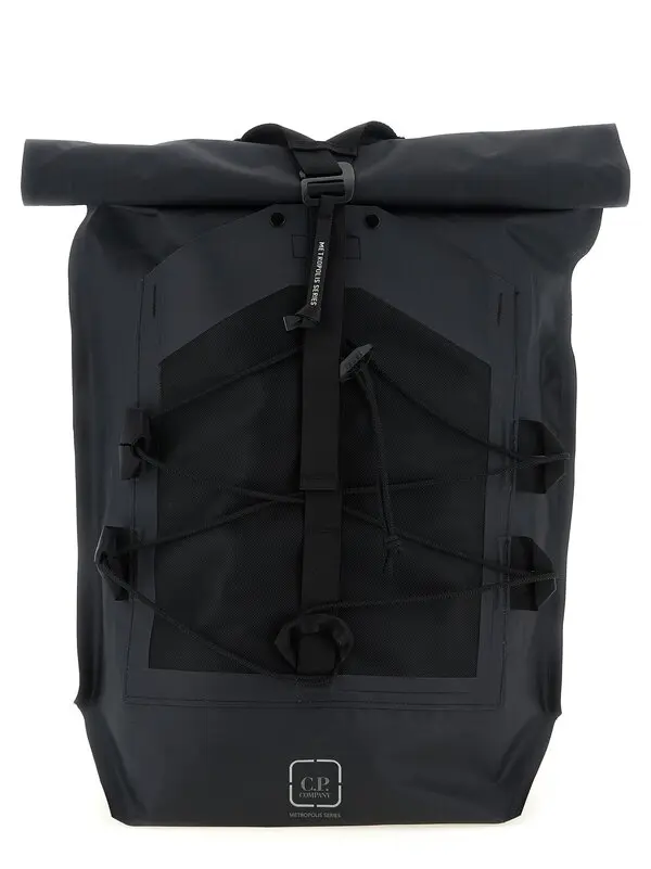 C.P. COMPANY Series' Backpack In Rubber Reps Mixed - Black