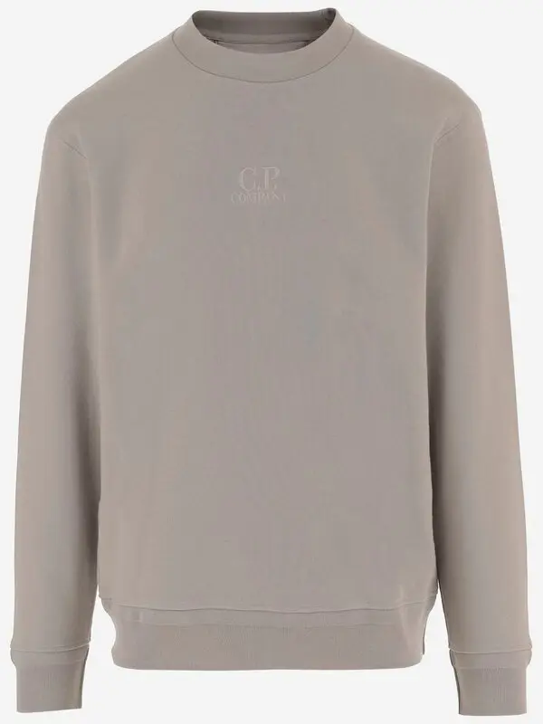 C.P. COMPANY Cotton Sweatshirt With Logo - Grey