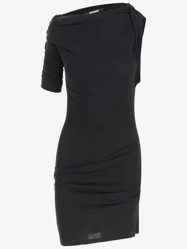Jacquemus Draped Mini Dress - Black