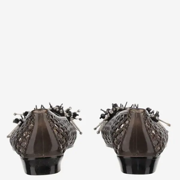 HEAVENLY JELLY Transparent Ballerina Flats With Front Decoration