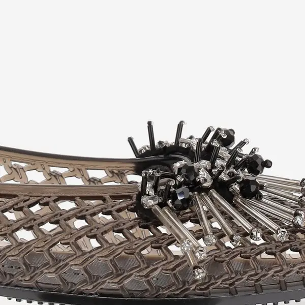 HEAVENLY JELLY Transparent Ballerina Flats With Front Decoration