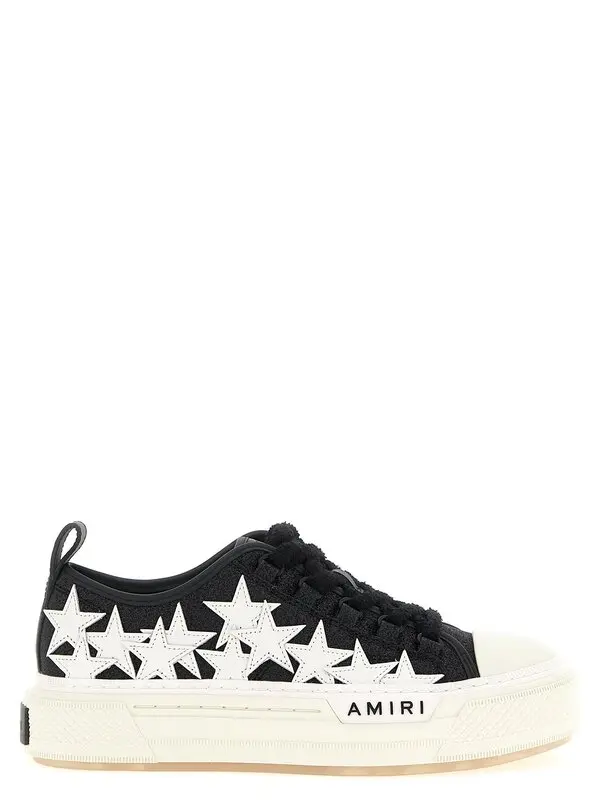 Amiri Glitter Stars Court Low Sneakers - White/black