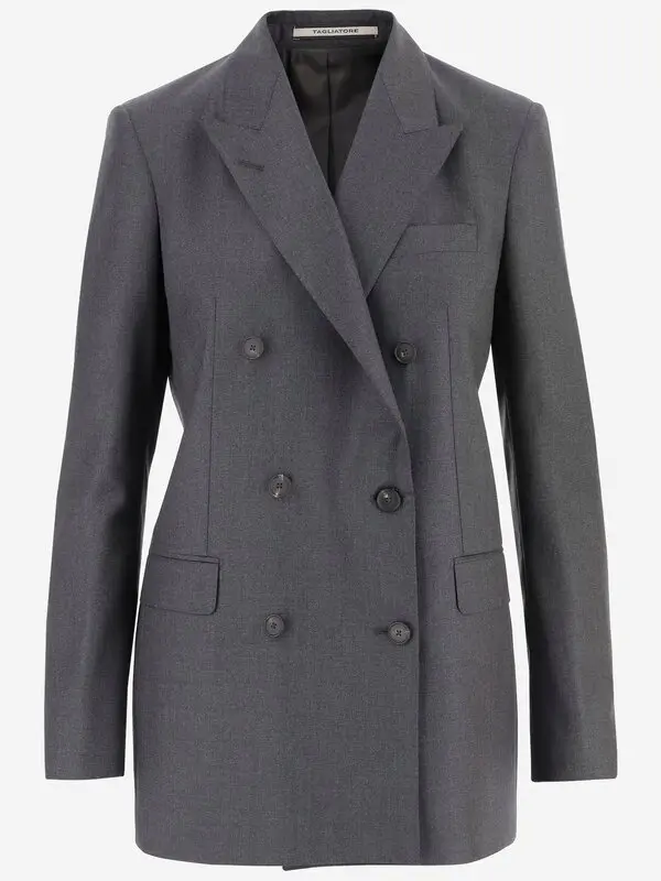Tagliatore Double Breasted Wool Jacket - Grey