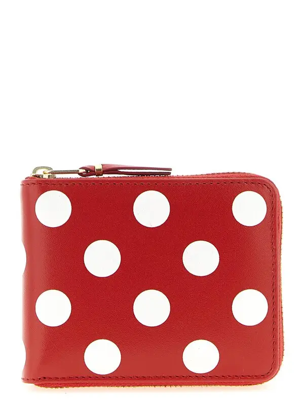 Comme Des Garçons Polka Dots Printed Wallet - Red
