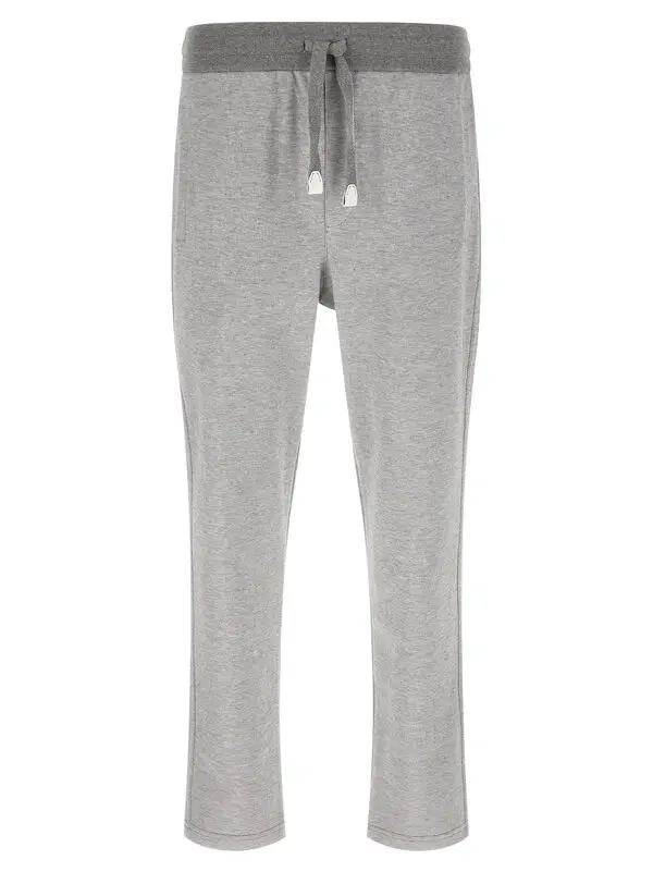 Brioni Piqué Cotton Joggers - Gray